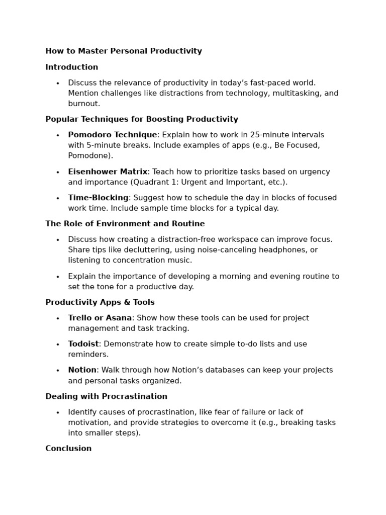 How To Master Personal Productivity | PDF