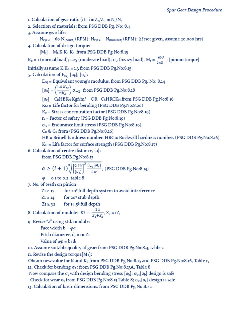 Spur Gear Design | PDF