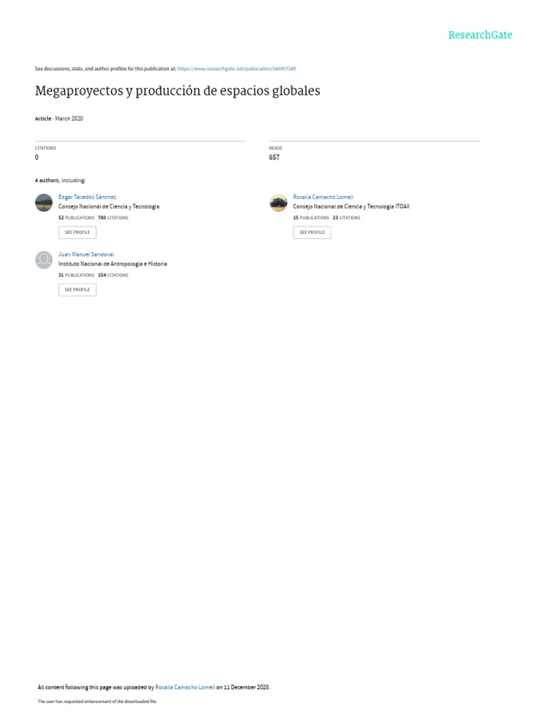 Megaproyectos y Produccion de Espacios Globales | PDF | México | Política