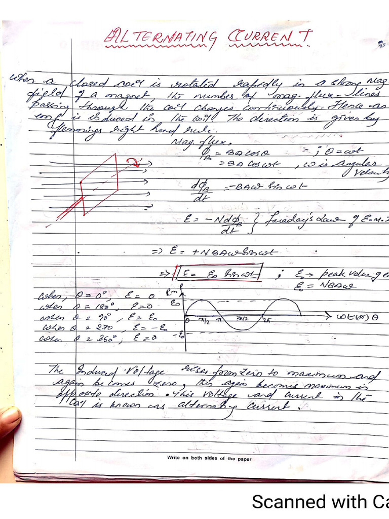 Alternating Current Notes | PDF