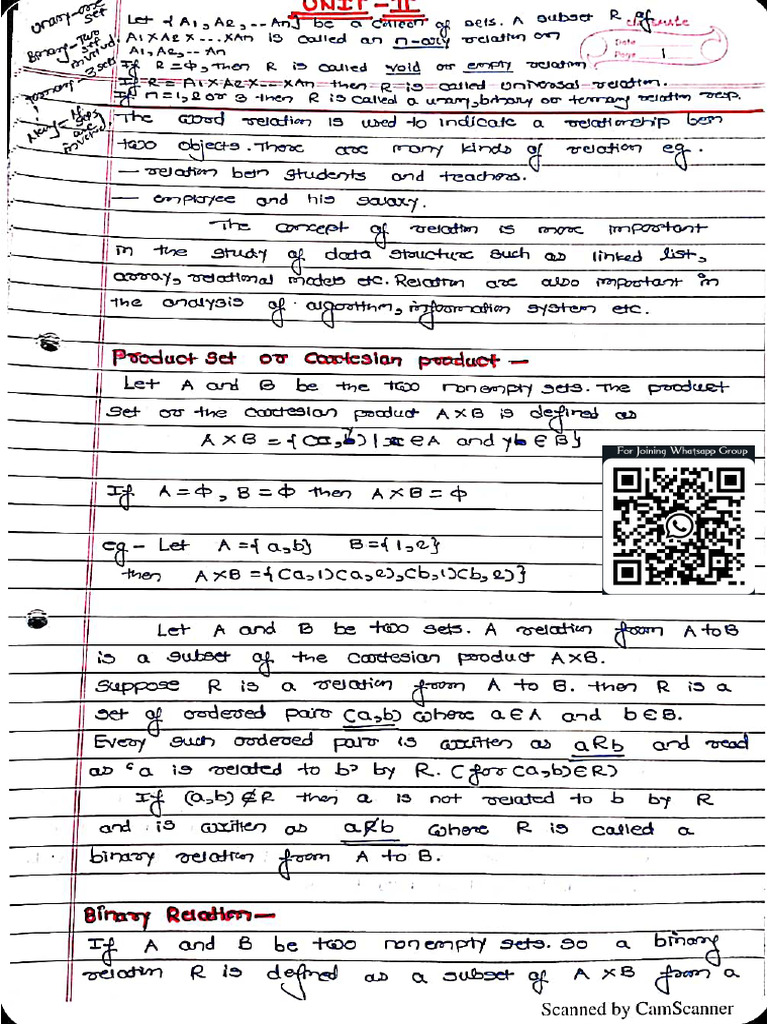 DM Unit-2 Handwritten Notes by Imp Notes Se Comp Sppu | PDF
