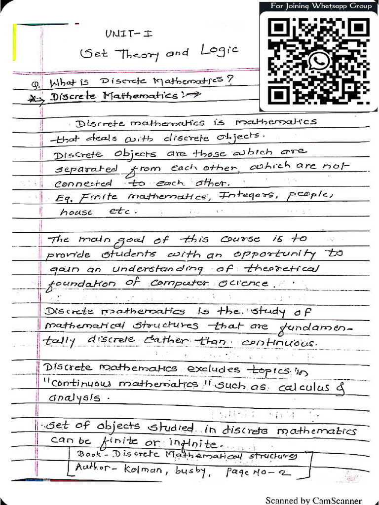 DM Unit-1 Handwritten Notes by Imp Notes Se Comp Sppu | PDF