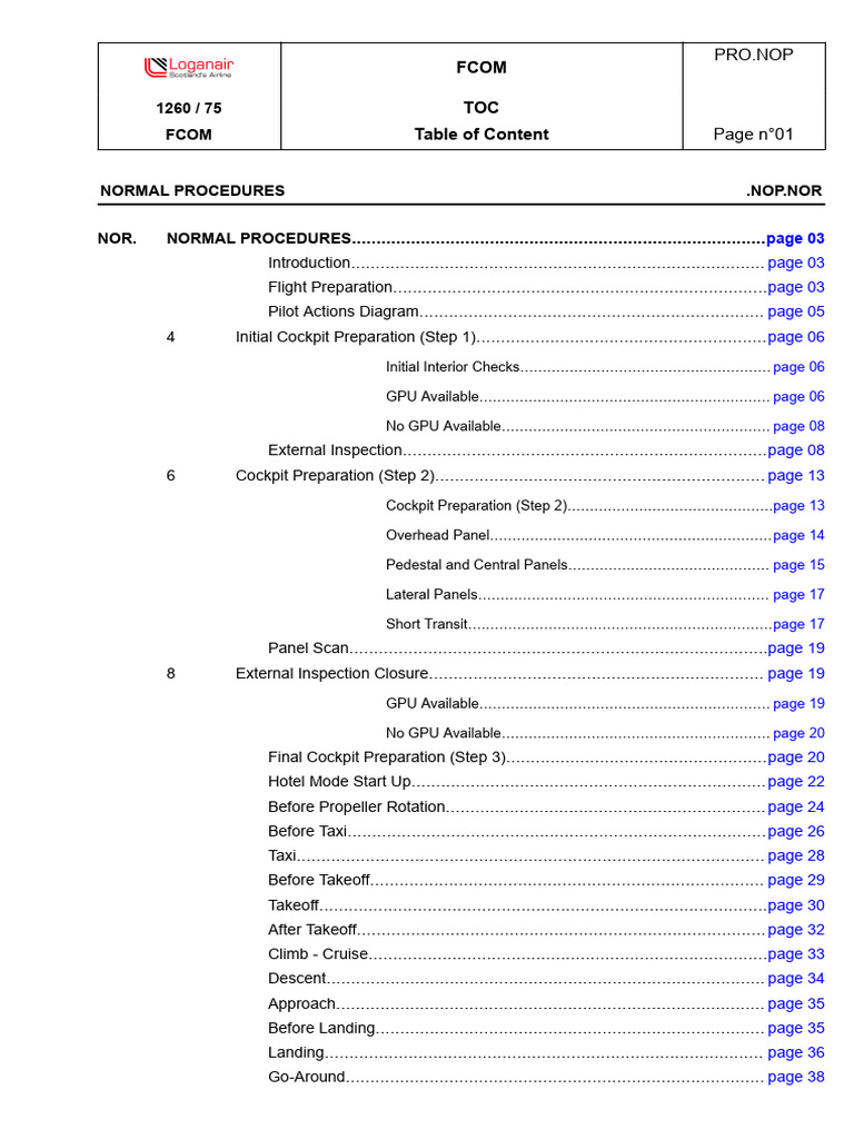 FCOM Normal Check List Réduite | PDF