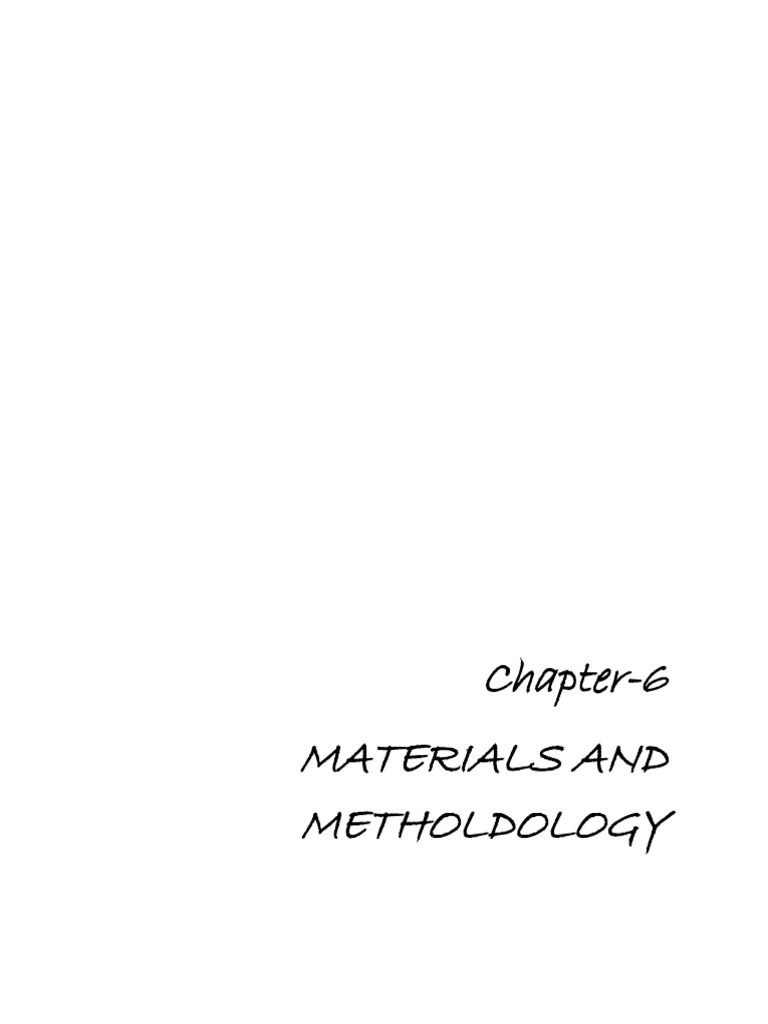 06 - Chapter06 MATERIALS AND METHOLDOLOGY | PDF