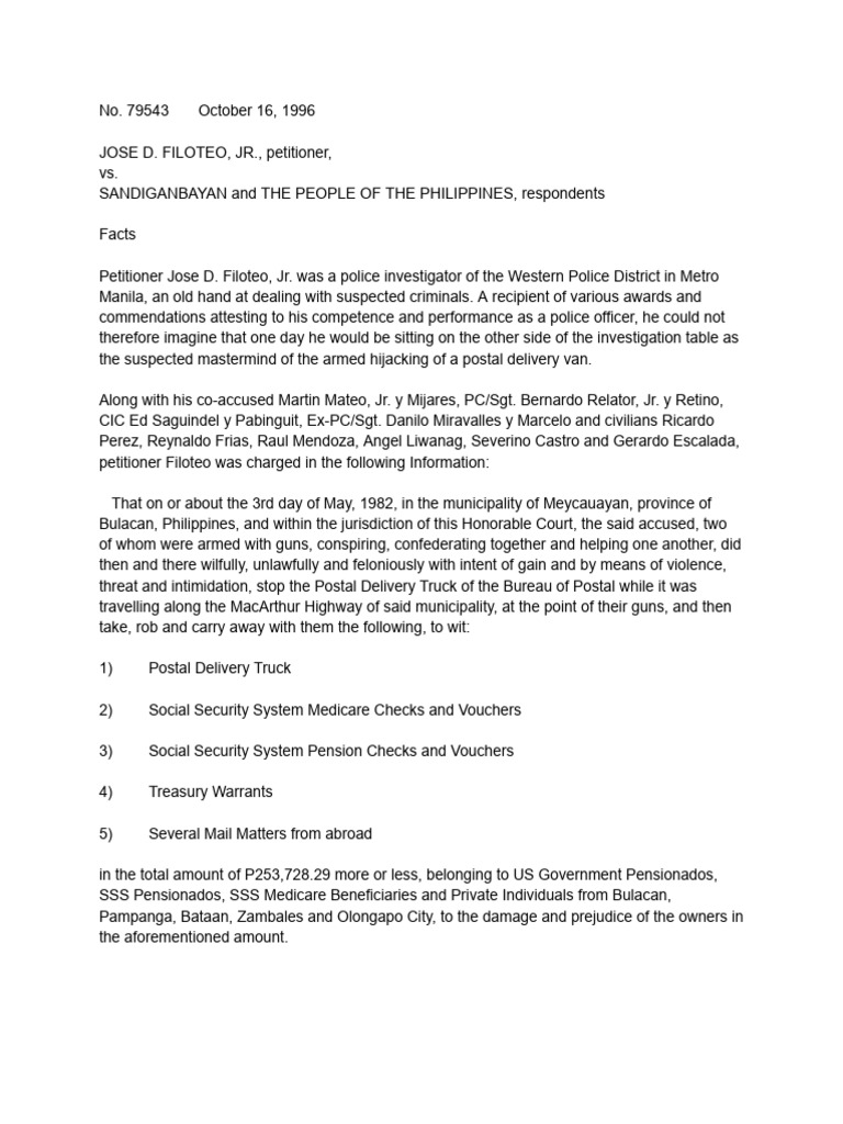 Jose D. Filoteo vs. Sandiganbayan | PDF
