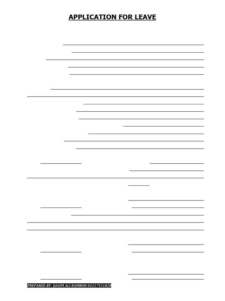Application Form For Long Leave | PDF