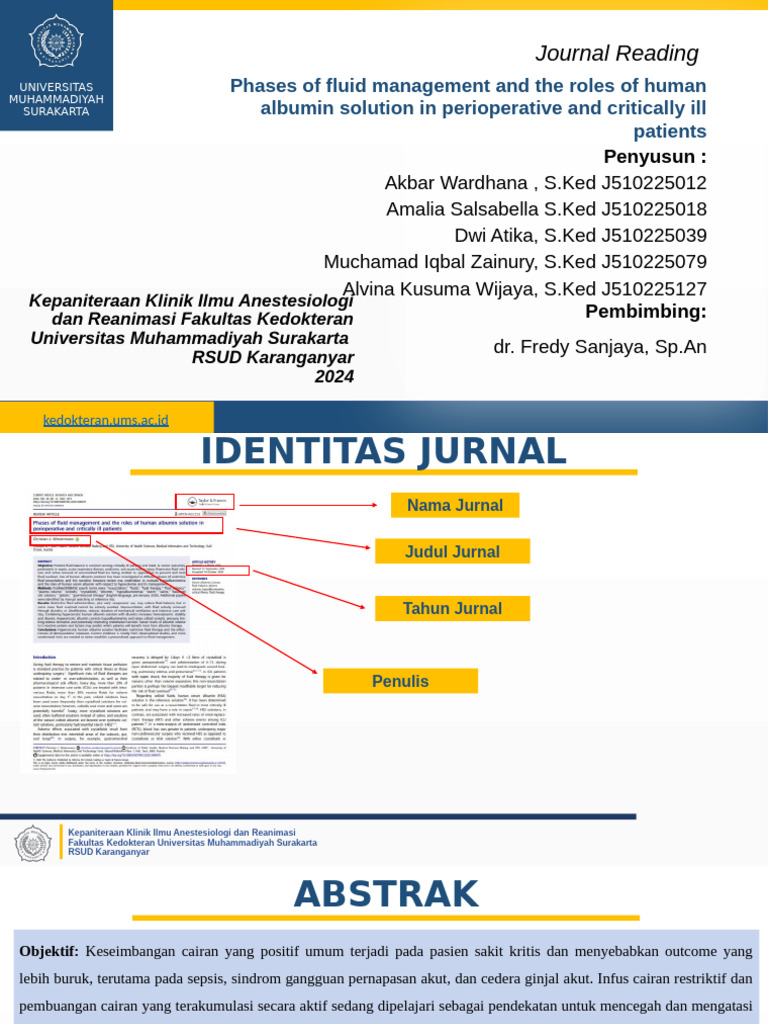 Jurding 2 - Phases of Fluid Management and The Roles of Human Albumin Solution in Perioperative ...