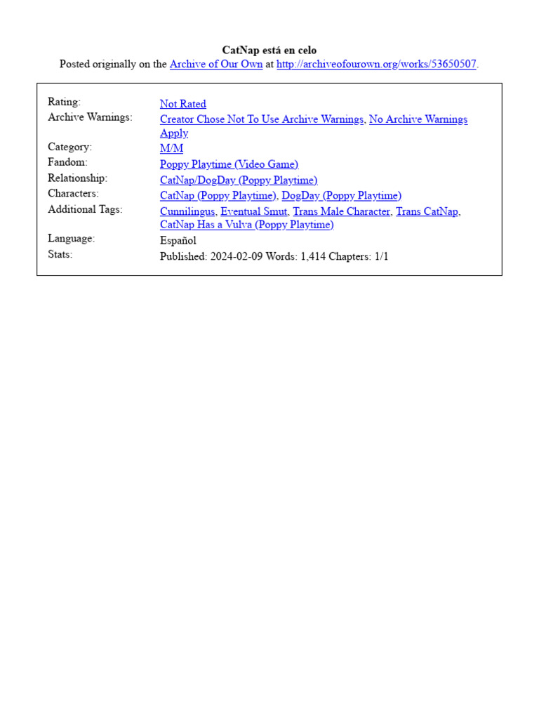 CatNap Esta en Celo | PDF | La sexualidad humana | Reproducción humana