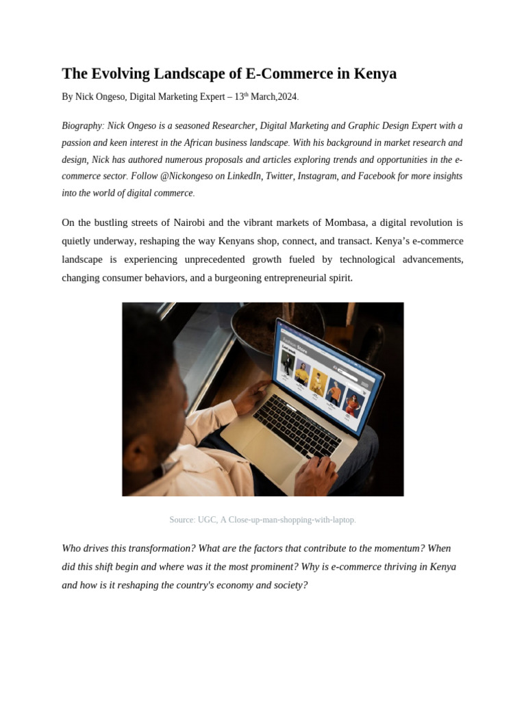 The Evolving Landscape of E-Commerce in Kenya | PDF