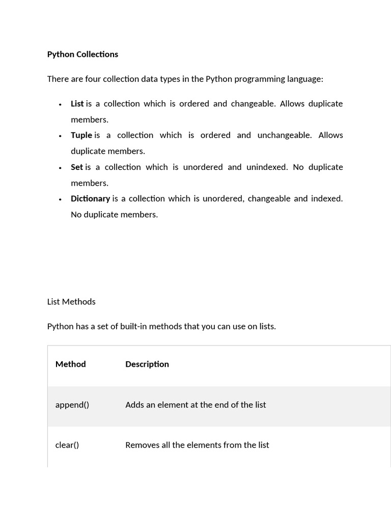 Python Collections | PDF