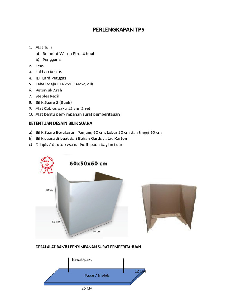 Perlengkapan TPS | PDF