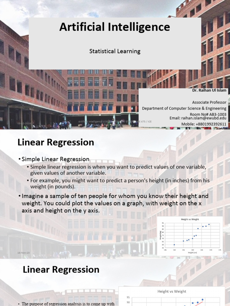 2024 Summer CSE366 05 Statistical Learning | PDF