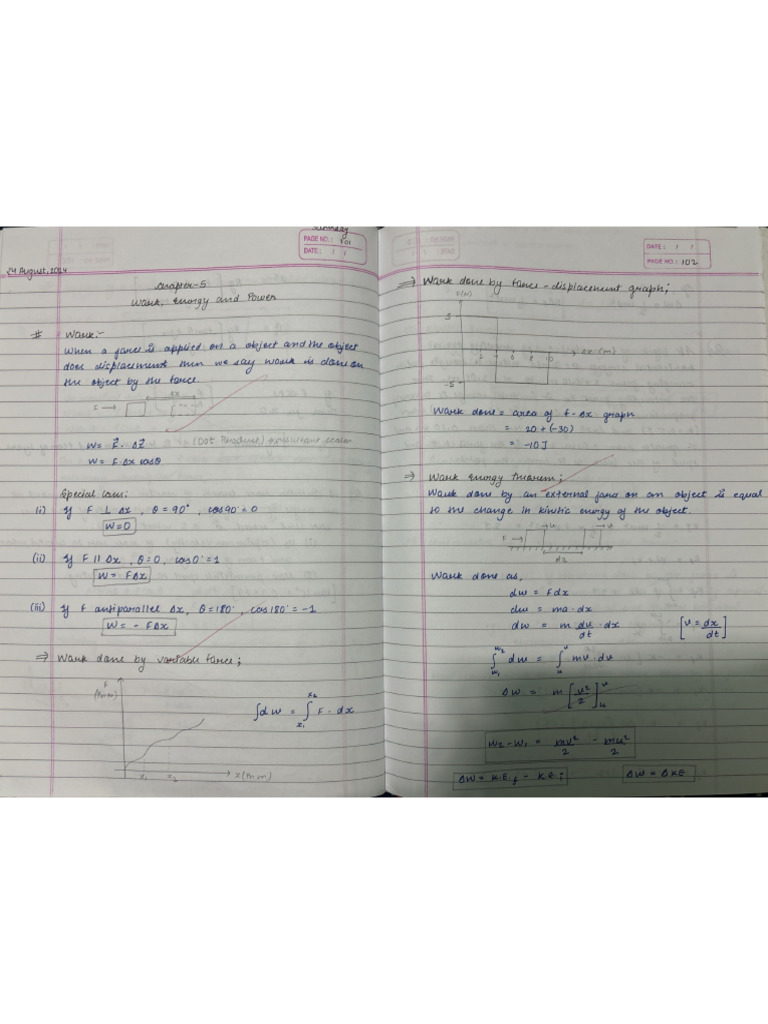 Chapter 5 Work Energy and Power 09-10-2024 20-14-02 | PDF