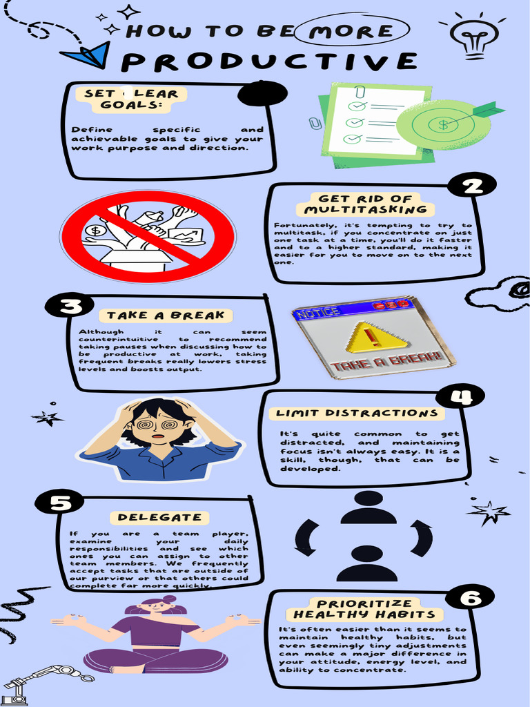 Tips To Be Productive Infographic | PDF