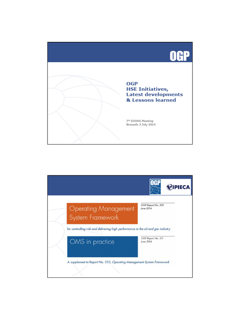 OG P 511 Ogp Hse Initiatives and Lessons Learnt July 3 | PDF