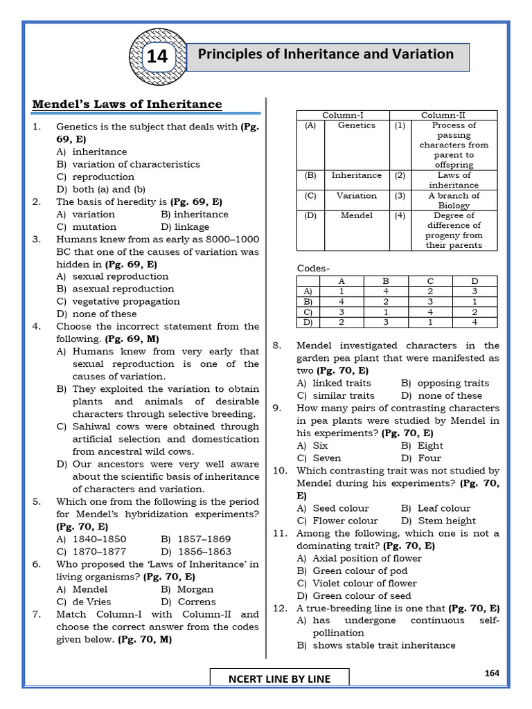 Genetics 1 Worksheet | PDF