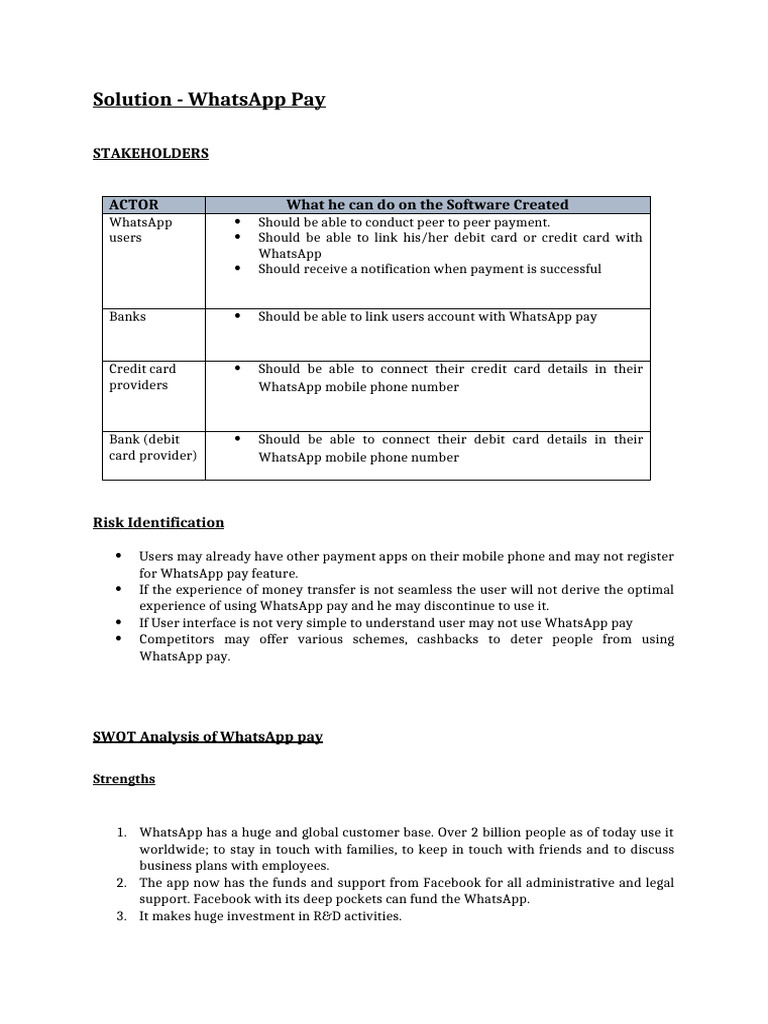 Sample For Problem Statement 3 - WhatsApp Pay | PDF