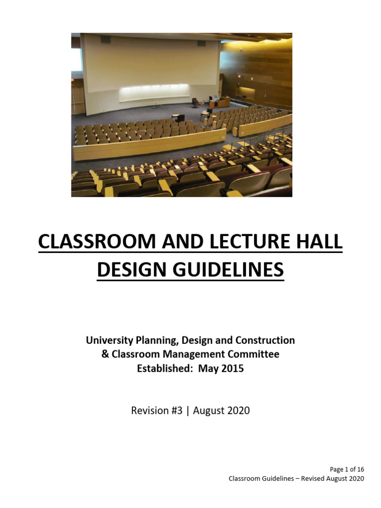 Appendix VI Classroom Design Standards August 2020 | PDF