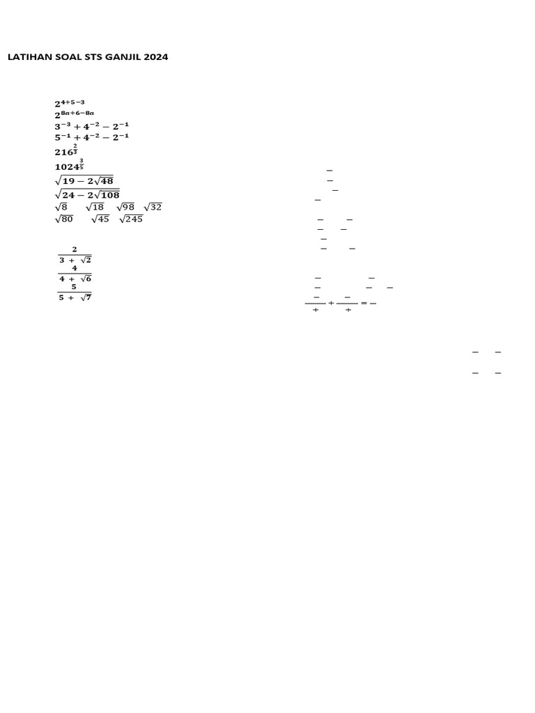 Latihan Soal STS Ganjil 2024 | PDF