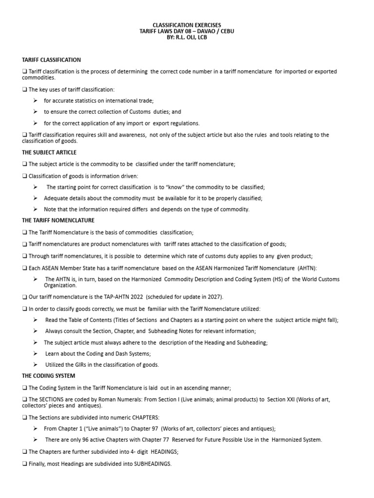 Tariff Classification Guidelines and Tools | PDF | Technology & Engineering