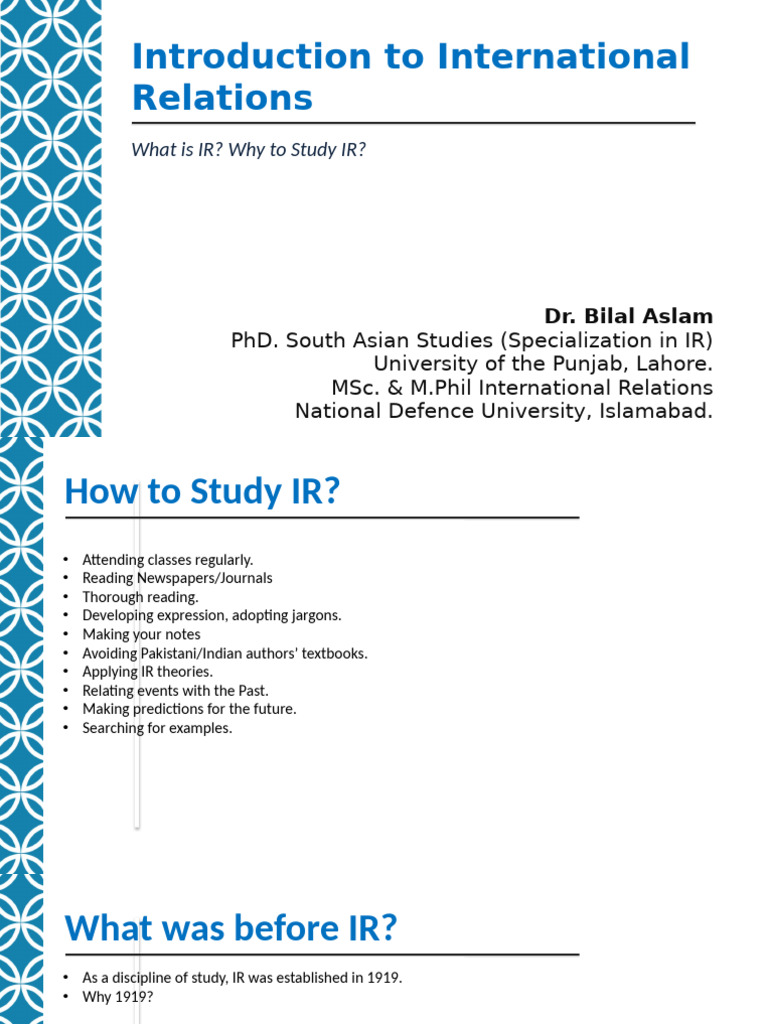 Week 1 - 01 Introduction To IR | PDF | Human Rights | Political Science