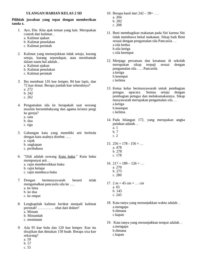 Ulangan Harian | PDF