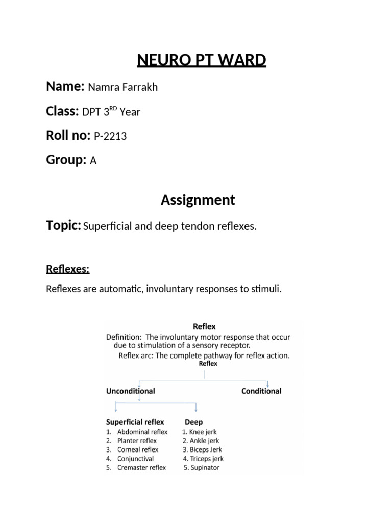 Neuro PT Ward: Assignment | PDF