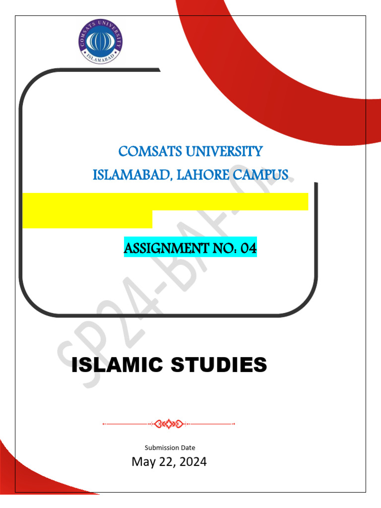 Islamic by Shahzaib Warraich (Sp24-Baf-046) | PDF