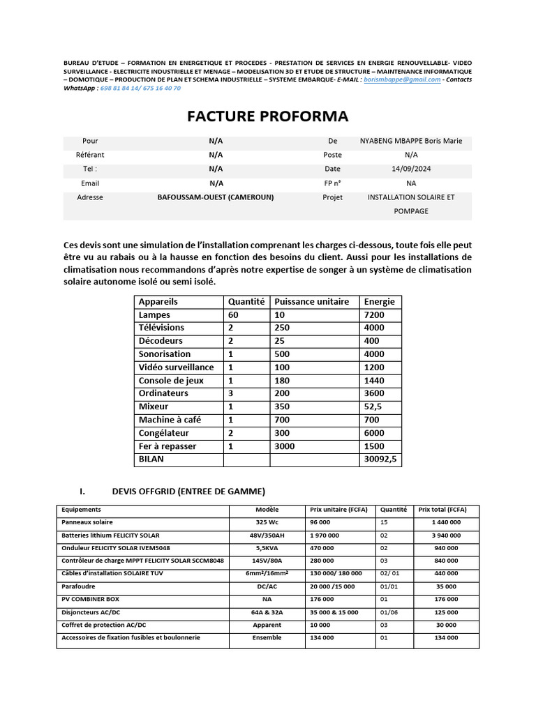 Facture Proforma | PDF