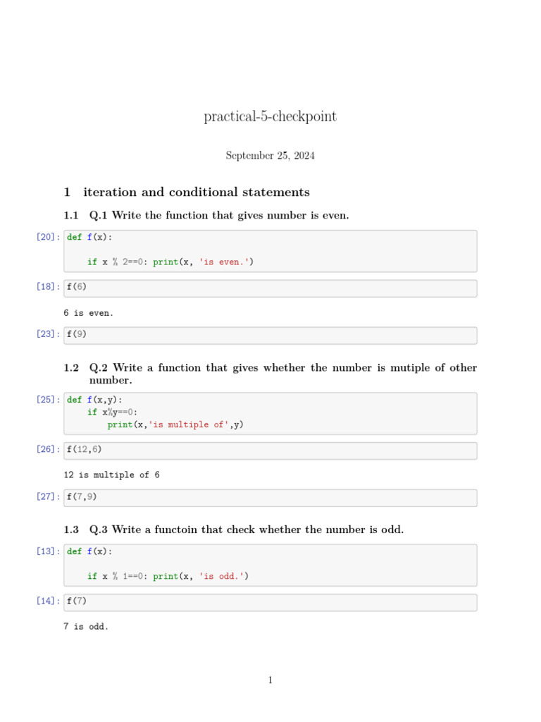 Practical 5 Checkpoint | PDF