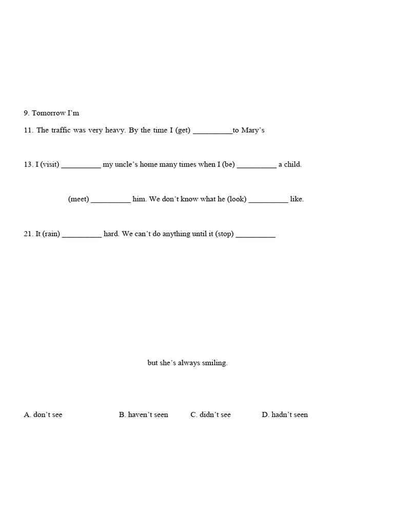 Module 2 - Tenses - Exercises | PDF