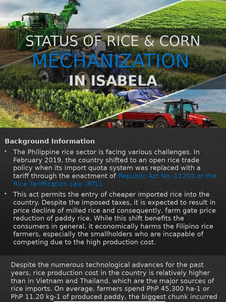 Status of Rice Mechanization in Isabela | PDF