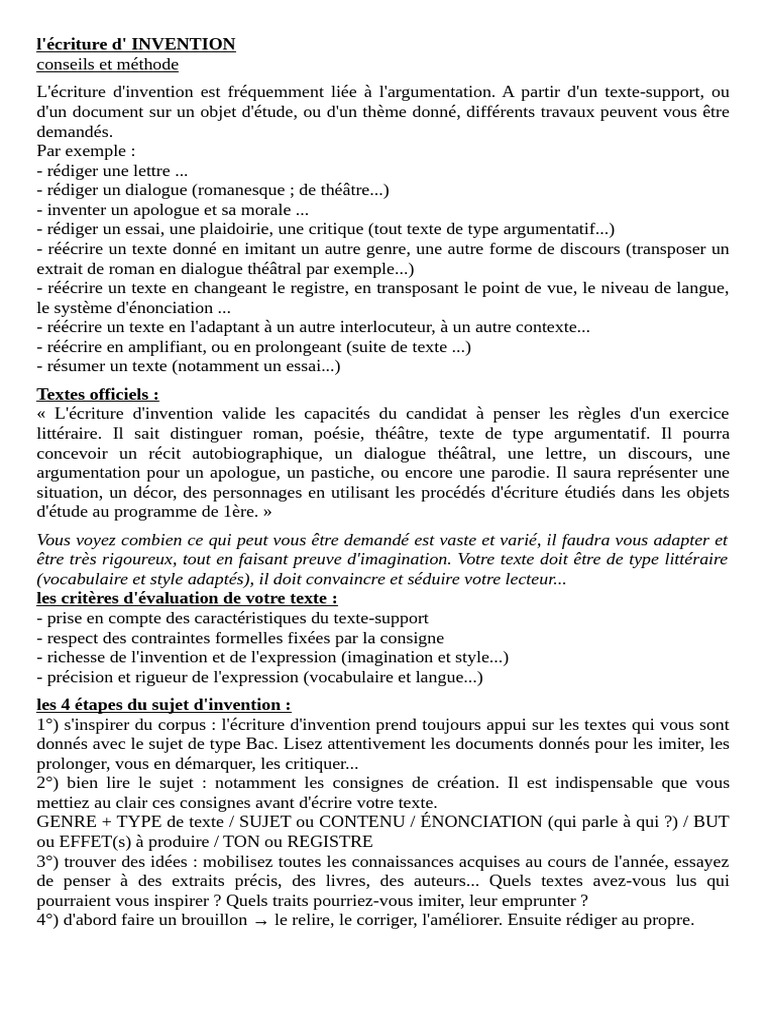 Ecriture Invention | PDF