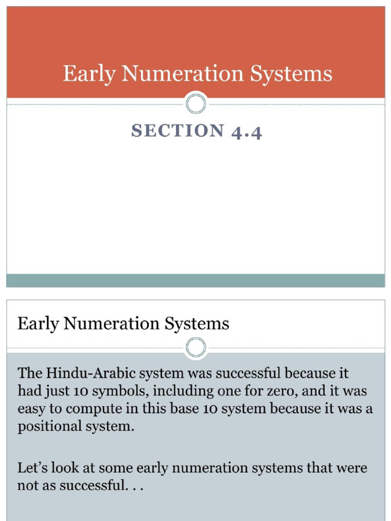 Early Numeration Systems | PDF