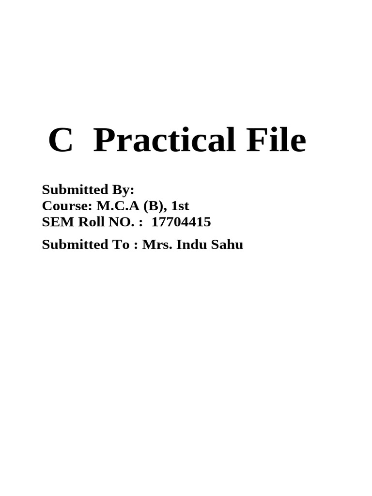 CPractical File | PDF