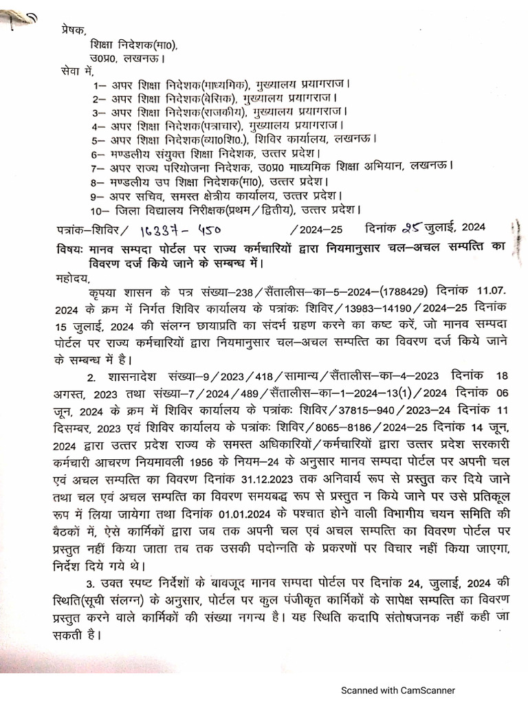 Chal Achal Sampati Letter | PDF