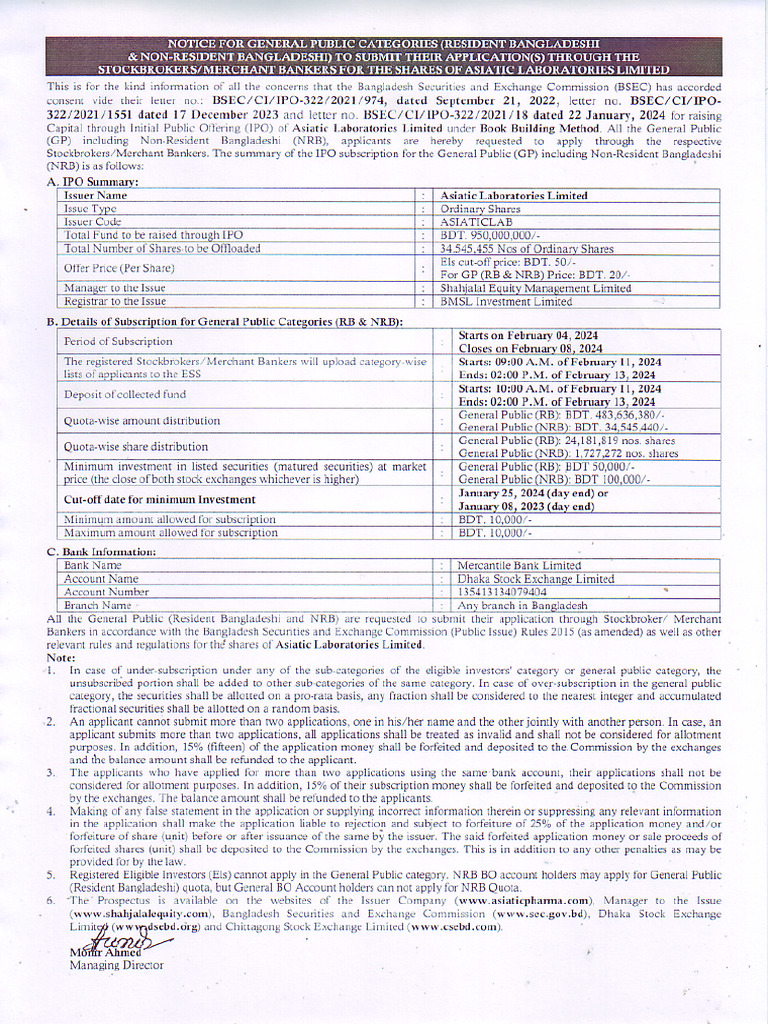 Asiatic Lab IPO | PDF