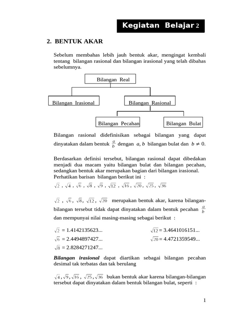 2 Bentuk Akar | PDF