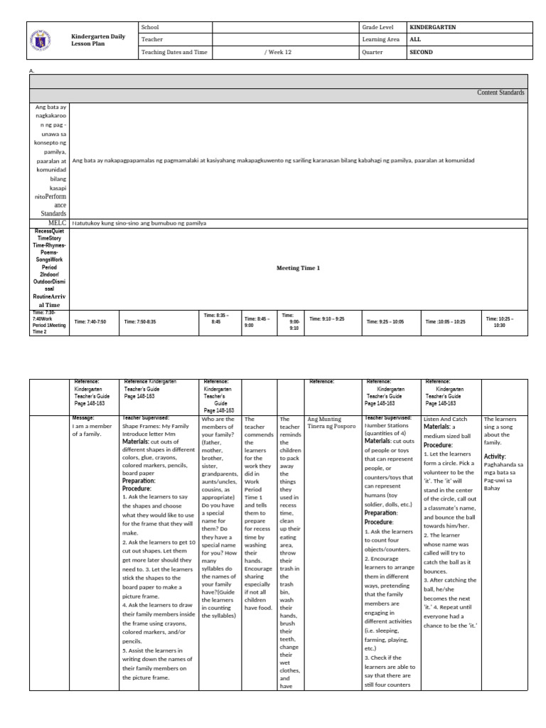 Kinder-New-DLL Week12 - Day1 | PDF