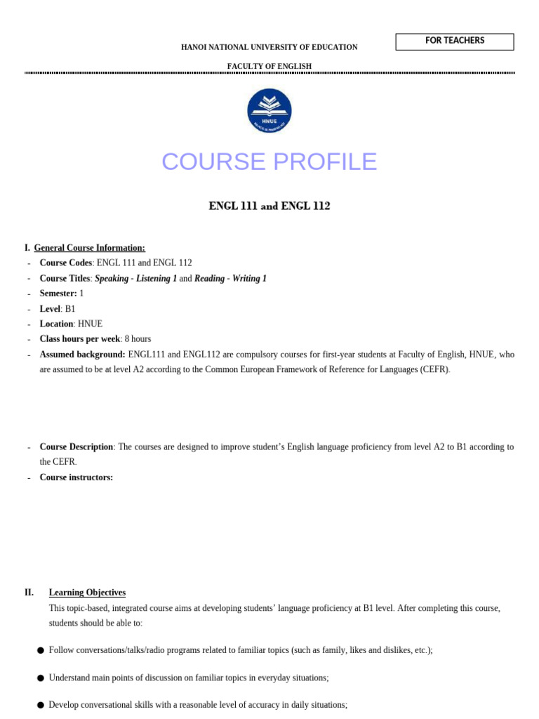 2024 HP1 Courseprofile-12-WEEKS | PDF