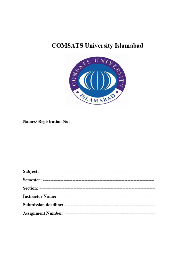 Assignment Front Page | PDF
