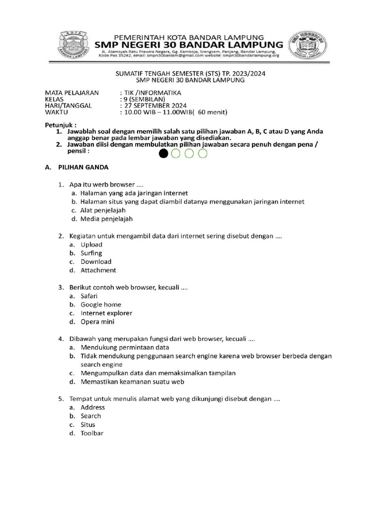 STS Tik Kelas 9 | PDF