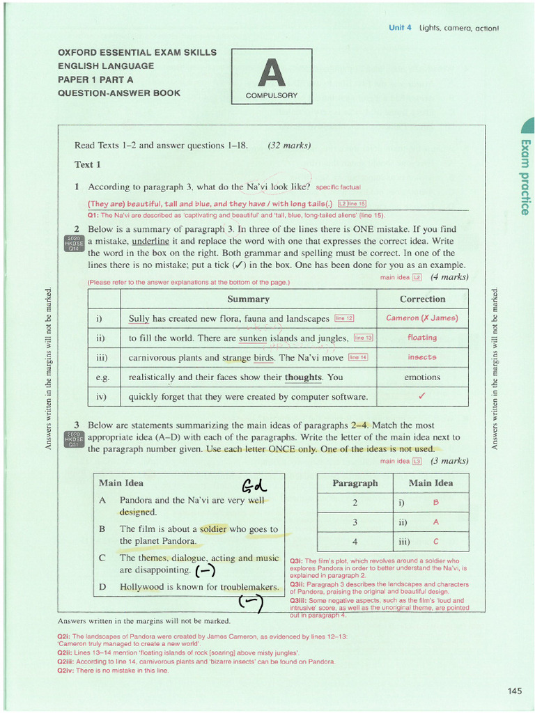 (T) S4 - Oxford Essential (3rd Ed) - P1 - U4 - A - QA 2 | PDF