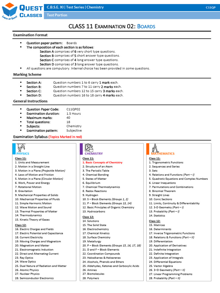 C11QP02 (C) - Syllabus | PDF