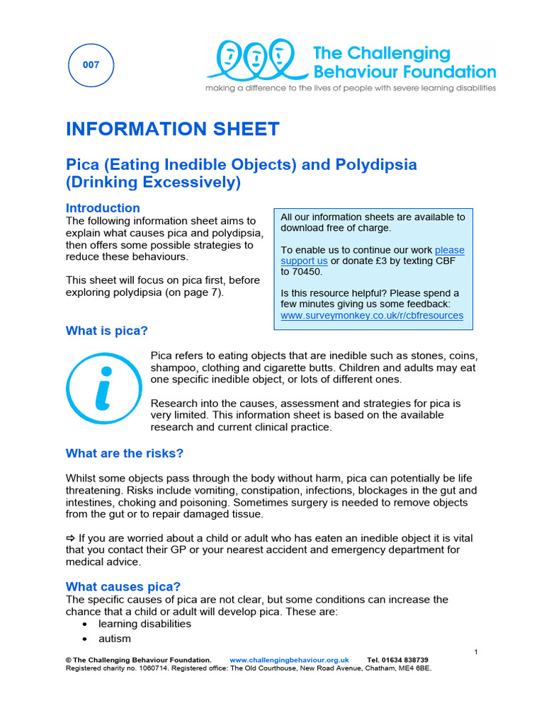 Pica and Polydipsia: Causes and Strategies | PDF | Lifestyle