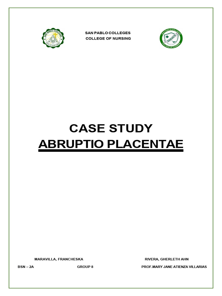 Abruptio Placenta Case Study. | PDF