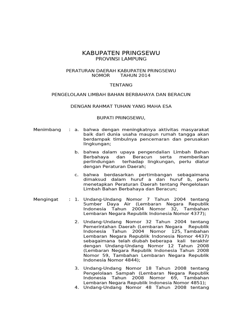 Final-Perda Limbah B3 | PDF