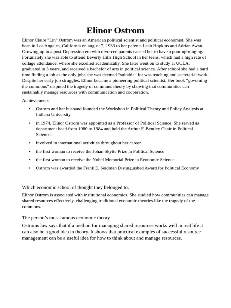 Elinor Ostrom | PDF