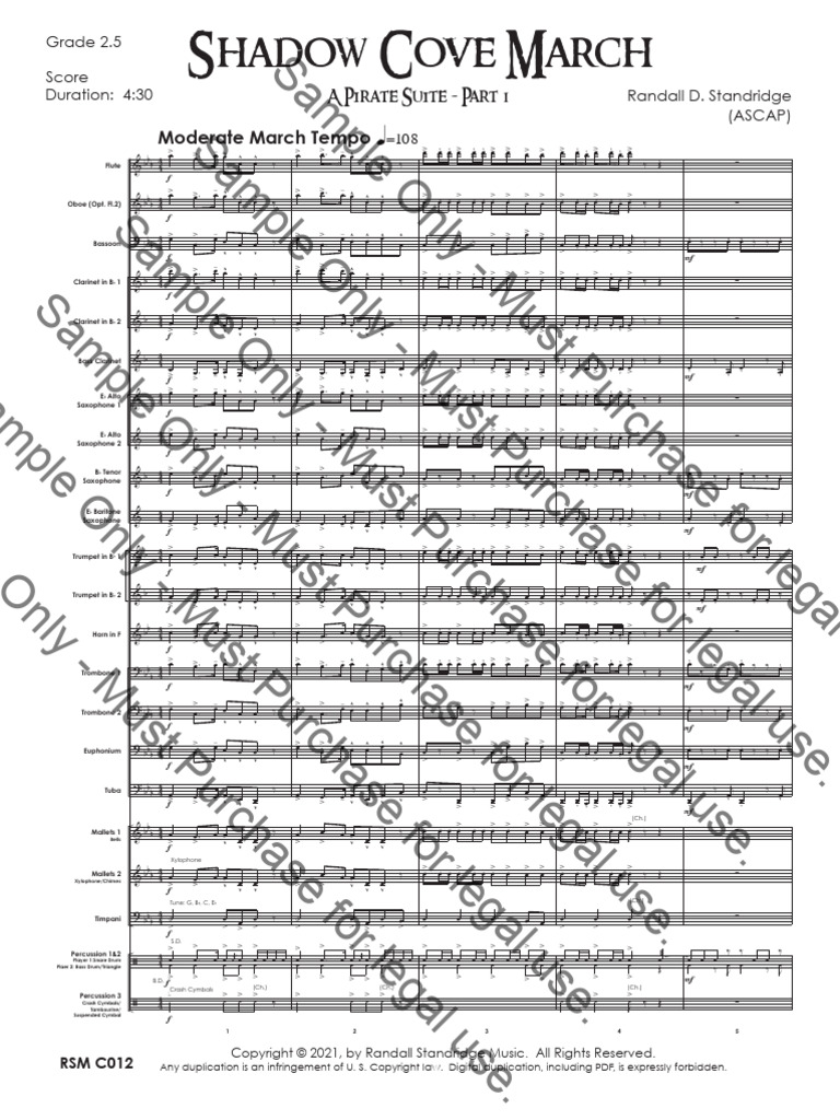 Shadow Cove March - Score | PDF