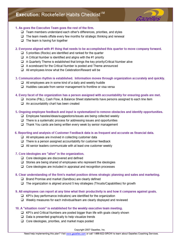 Execution Checklist | PDF